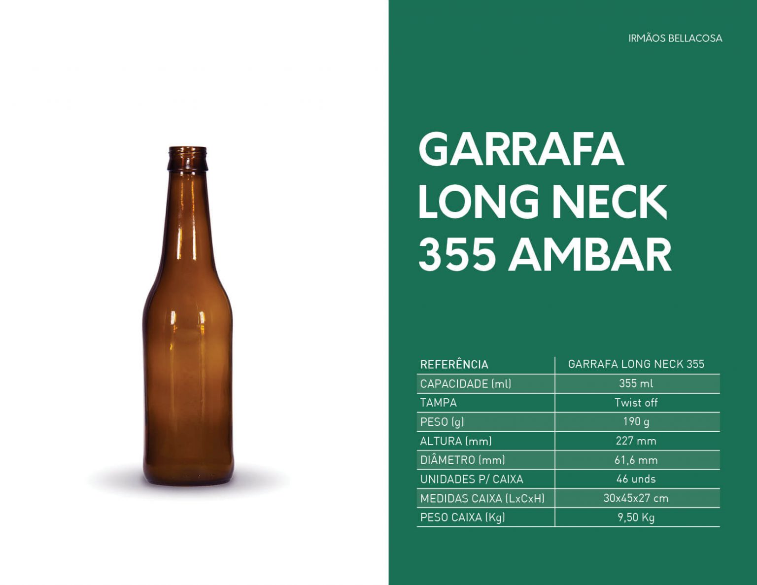 Garrafa Long Neck 355 - Irmãos Bellacosa Embalagens de Vidro